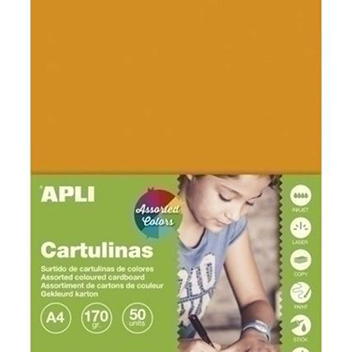 Cartulina a4 Apli Colores Surtidos Intensos - Adrada.es Cartulina ...