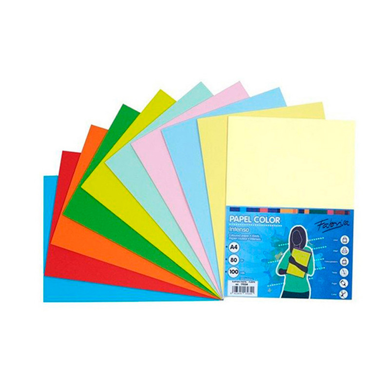 Folios de Colores a4 Surtido Pastel Fuerte Fabrisa 80 grs 100 hojas ...