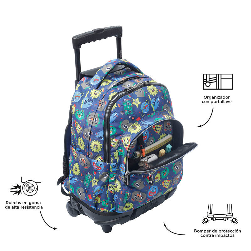 Mochila con ruedas escolar Totto Renglones Smile - Material Escolar ...